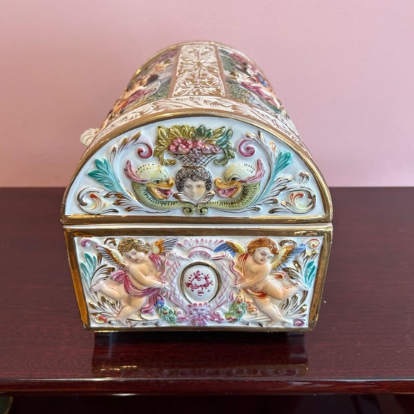 Capodimonte | Art | Antique Capodimonte Porcelain Large Trinket Box ...
